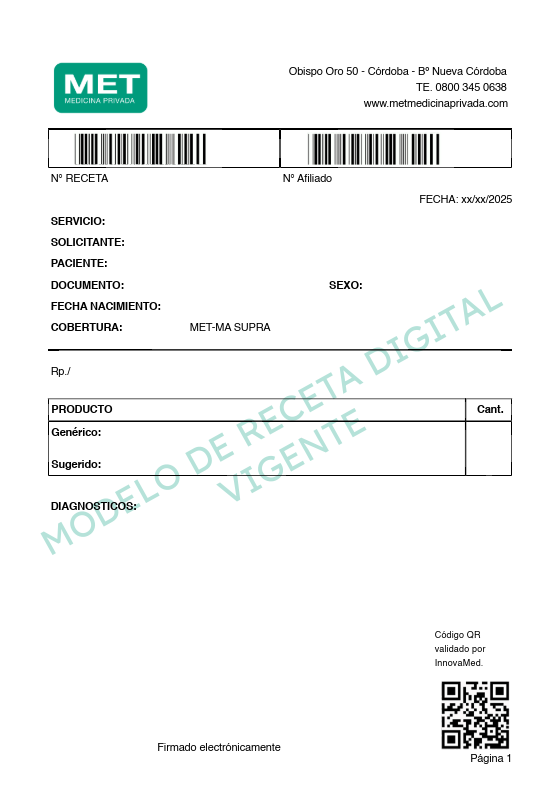 Última actualización sobre receta digital